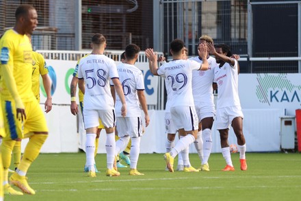 Anderlechts Players Celebrate During Friendly Soccer Editorial Stock ...