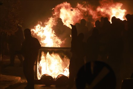 Protesters Throw Molotov Cocktails During Clashes Editorial Stock Photo ...