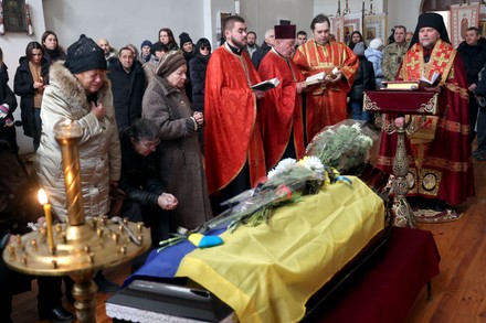 Priests Conduct Rituals During Funeral Ukrainian Editorial Stock Photo ...