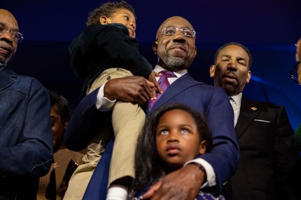 Senator Reverend Raphael Warnock Dga Celebrates Editorial Stock Photo ...