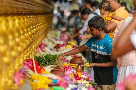 Sri Lankan Buddhist Devotees Take Part Editorial Stock Photo - Stock ...