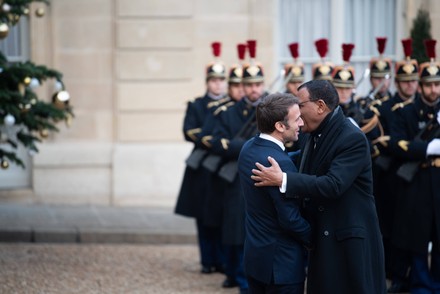 Emmanuel Macron French President Welcomes President Editorial Stock ...