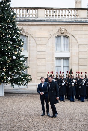 Emmanuel Macron French President Welcomes President Editorial Stock ...
