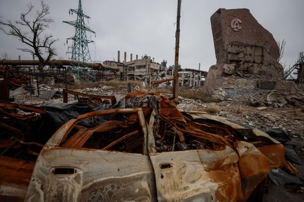 Destroyed Monument Azovstal Logo Main Entrance Editorial Stock Photo ...