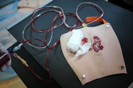 Equipment Simulating Wound Bleeding Visible Simulation Editorial Stock ...