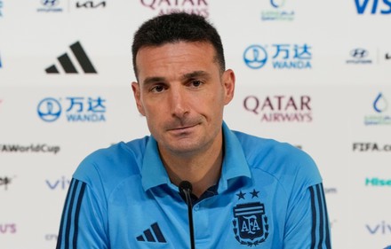 Argentina Manager Lionel Scaloni Press Conference Editorial Stock Photo ...
