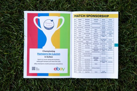 Ebay Match Day Programme Editorial Stock Photo - Stock Image | Shutterstock