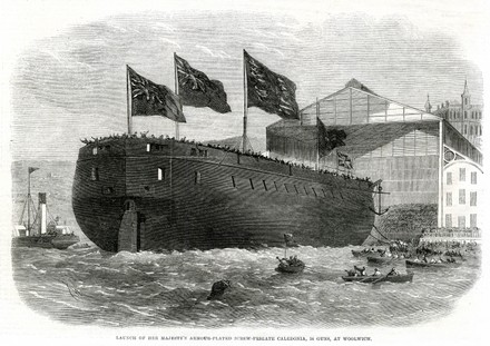 Launch Her Majestys Armourplated Screwfrigate Hms Editorial Stock Photo ...