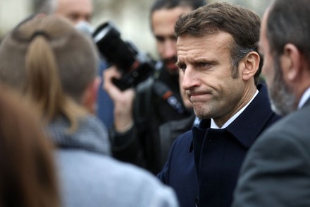 French President Emmanuel Macron Arrives Attends Editorial Stock Photo ...