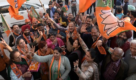 Bjp Leaders Workers Celebrate Partys Victory Editorial Stock Photo ...