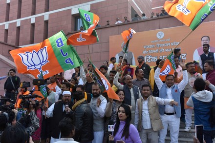 Bjp Leaders Workers Celebrate Partys Victory Editorial Stock Photo ...