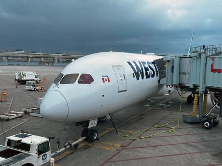 Westjet Airlines Airplane Toronto Pearson International Editorial Stock ...