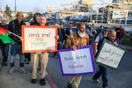 Protesters Raise Placards Palestinian Flags During Editorial Stock ...