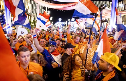 Al Daayen Orange Fans During Fan Editorial Stock Photo - Stock Image ...