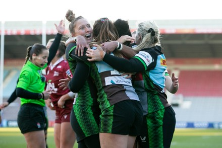 Izzy Mayhew Harlequins Celebrates Her Teammates Editorial Stock Photo ...