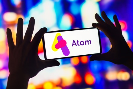 This Photo Illustration Atom Bank Logo Editorial Stock Photo - Stock ...