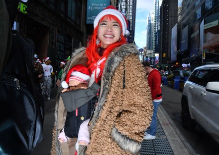 People Dressed Holiday Costumes Participate Santacon Editorial Stock ...