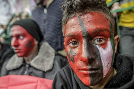 Palestinian Fan Face Painting On His Editorial Stock Photo - Stock ...