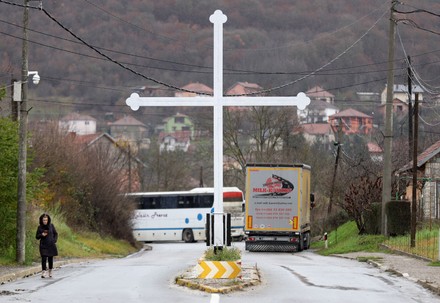 Roadblock Outside Village Rudare Kosovo 11 Editorial Stock Photo ...