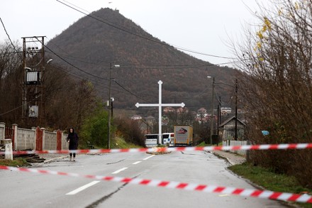 Roadblock Outside Village Rudare Kosovo 11 Editorial Stock Photo ...