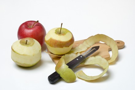 Peeled Apples Peeling Knife Apple Peels Editorial Stock Photo - Stock ...