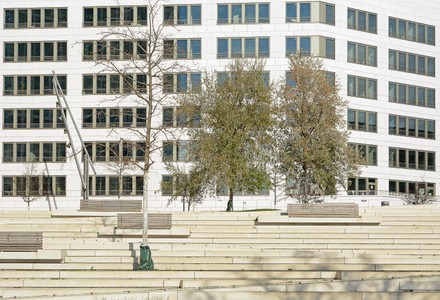 Modern Office Building Window Front Steps Editorial Stock Photo - Stock ...