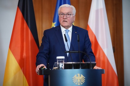 German President Frankwalter Steinmeier R Gestures Editorial Stock ...