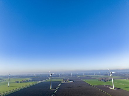 Flevopolder Windmills Landscape Flevoland Windmills Mills Editorial ...