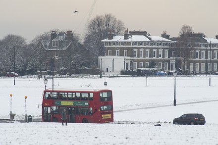 Snow Covered Blackheath Common London Cold Editorial Stock Photo ...