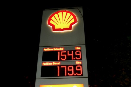 Diesel Prices Shell Garage Have Dropped Editorial Stock Photo - Stock ...