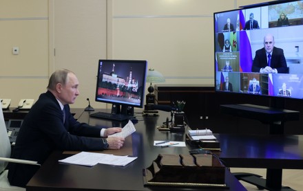 Russian President Vladimir Putin Attends Meeting Editorial Stock Photo ...
