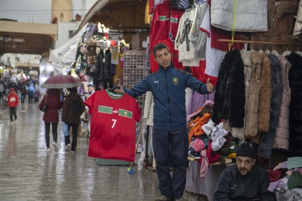 Vendor Sells Jerseys Moroccan Soccer Team Editorial Stock Photo - Stock ...