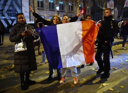 Football Fans Celebrate Frances Victory Qatar Editorial Stock Photo ...