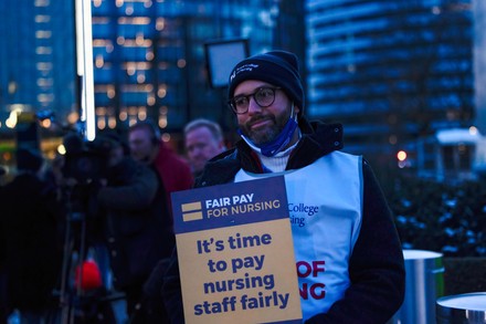 Demonstrator Holds Placard During Strike Outside Editorial Stock Photo ...