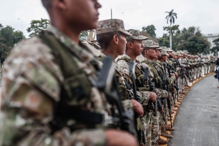 Members Armed Forces Monitor Streets Downtown Editorial Stock Photo ...