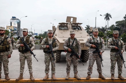 Members Armed Forces Monitor Streets Downtown Editorial Stock Photo ...