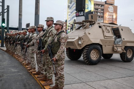 Members Armed Forces Monitor Streets Downtown Editorial Stock Photo ...