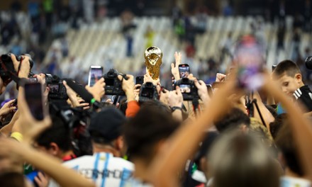 World Cup Trophy Hold Aloft After Editorial Stock Photo - Stock Image ...