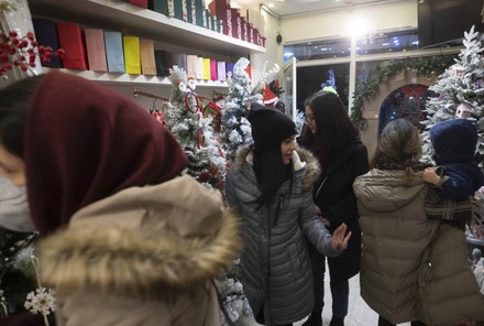 Young Iranianchristian Women Look Christmas Decorations Editorial Stock ...