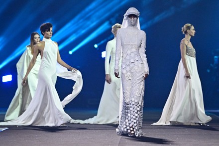 Model Jordan Barett Walks Runway During Editorial Stock Photo - Stock ...