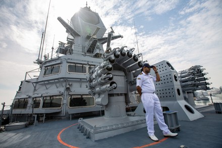 Indian Navy Officer Stands Front Indigenous Editorial Stock Photo ...