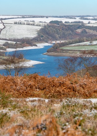 Wimbleball Lake Snow Viewed Haddon Hill Editorial Stock Photo - Stock ...