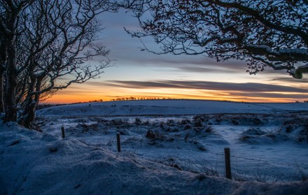 Sunset Snow Scenes Around Dunkery Exmoor Editorial Stock Photo - Stock ...