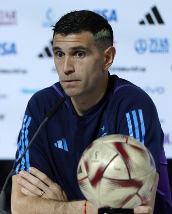Argentinas Goalkeeper Emiliano Martinez Attends Press Editorial Stock ...