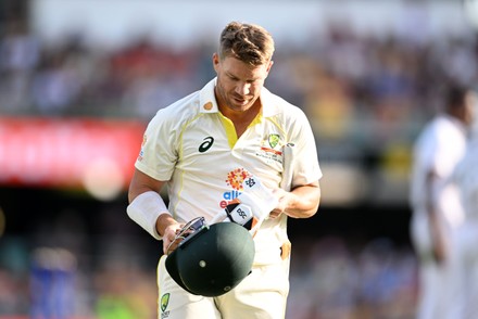 Australian Batsman David Warner Reacts After Editorial Stock Photo ...
