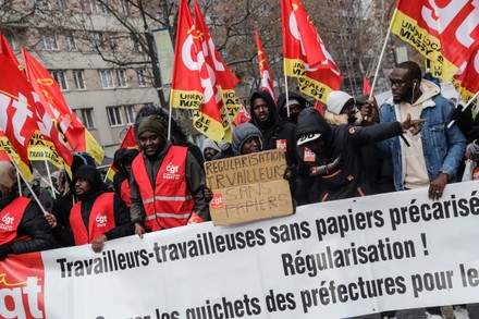 People Demonstrate Migrant Rights During Solidarity Editorial Stock ...
