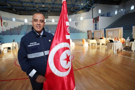 Tunisian Police Pose Tunisian Flag Inside Editorial Stock Photo - Stock ...