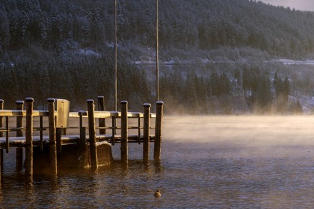 Evening Light Jetty Winter Titisee Titiseeneustadt Editorial Stock ...