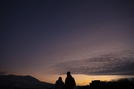 Woman Man Enjoy Cold Sunset Federal Editorial Stock Photo - Stock Image ...