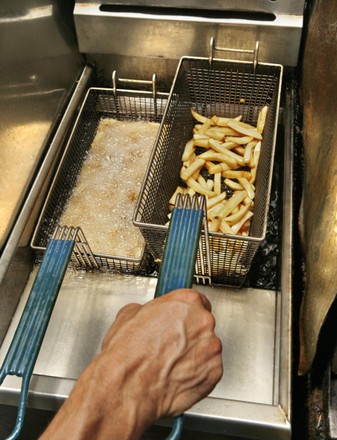 French Fries Deep Fat Frying Editorial Stock Photo - Stock Image ...